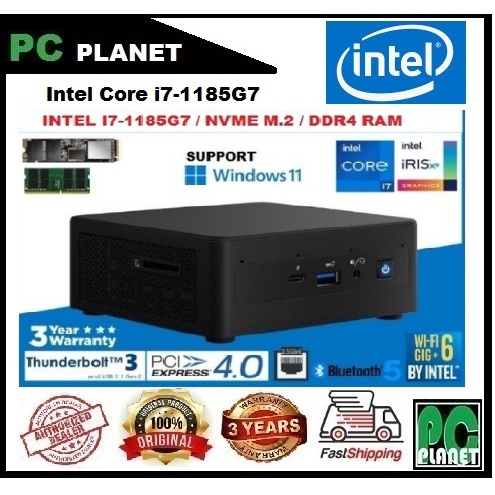 Intel NUC11TNHv7 Mini PC NUC Kit Barebone DIY Desktop - i7-1185G7 11th ...