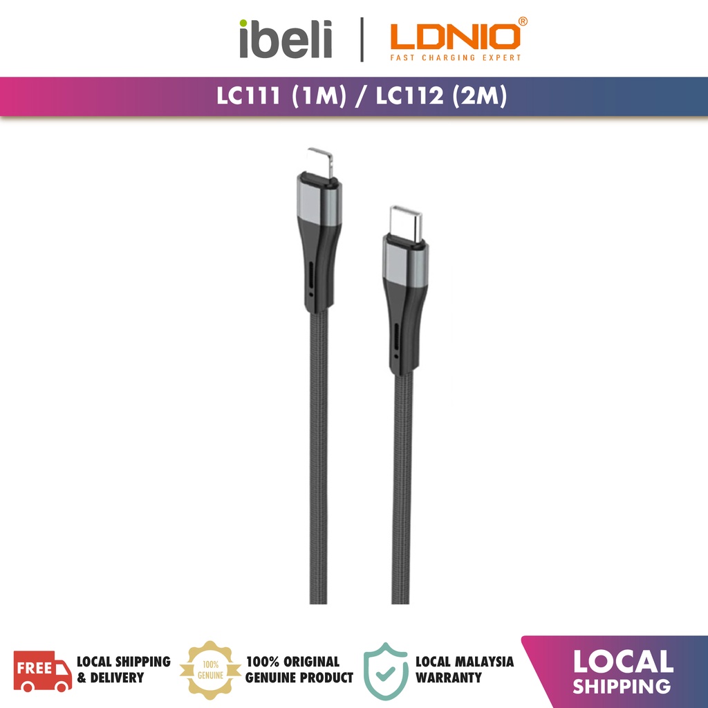 LDNIO 18W PD Fast Charging Cable Compatible with iPhone LC111 1m/LC112 2m | Shopee Malaysia