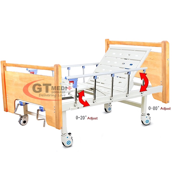 SW-DS01 GT MEDIT GERMANY Double Crank 2 Turn Function Medical Hospital Nursing Bed Mattress ...