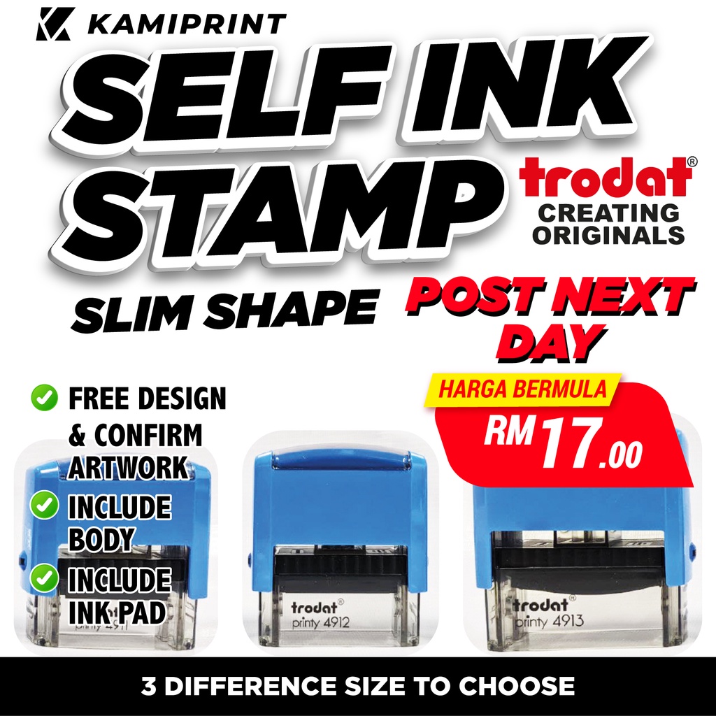 SELF INK STAMP / RUBBER STAMP / COP NAMA / COP JAWATAN / ORIGINAL ...