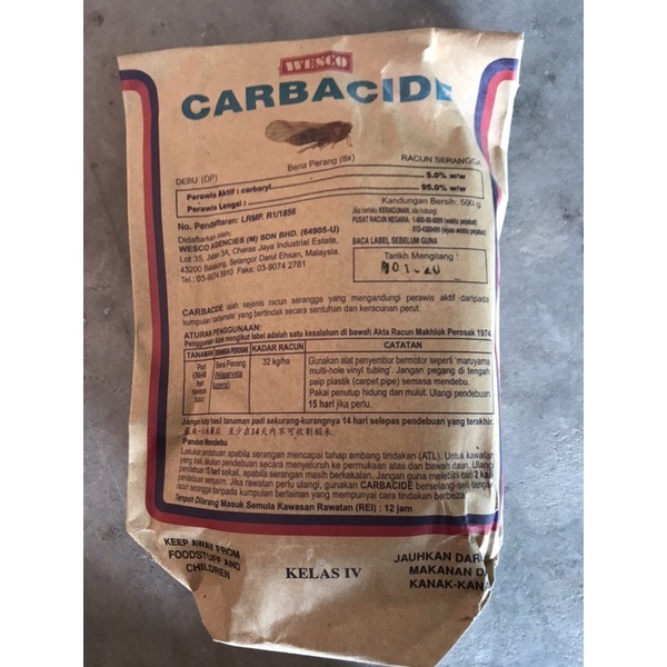 racun serangga carbacide | semut | bena perang 500g | Shopee Malaysia