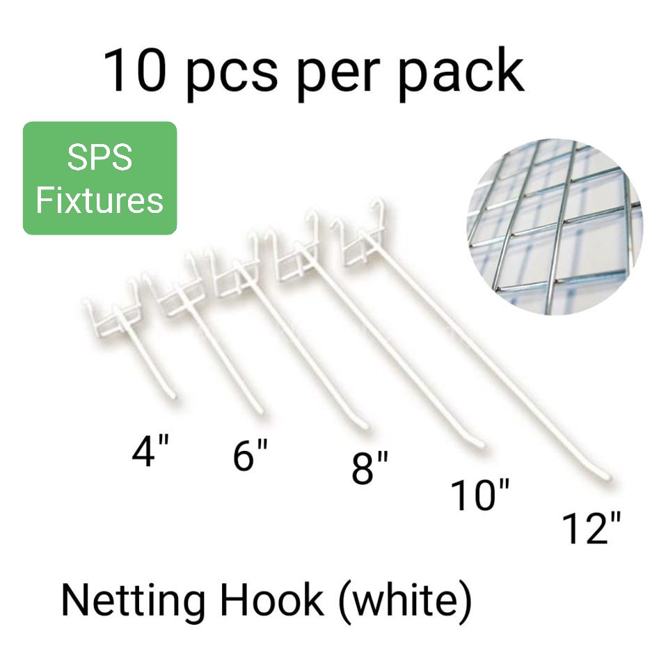 10 Pcs Netting Hook White / Hook Untuk Jaring / Hook Untuk Wire Mesh ...