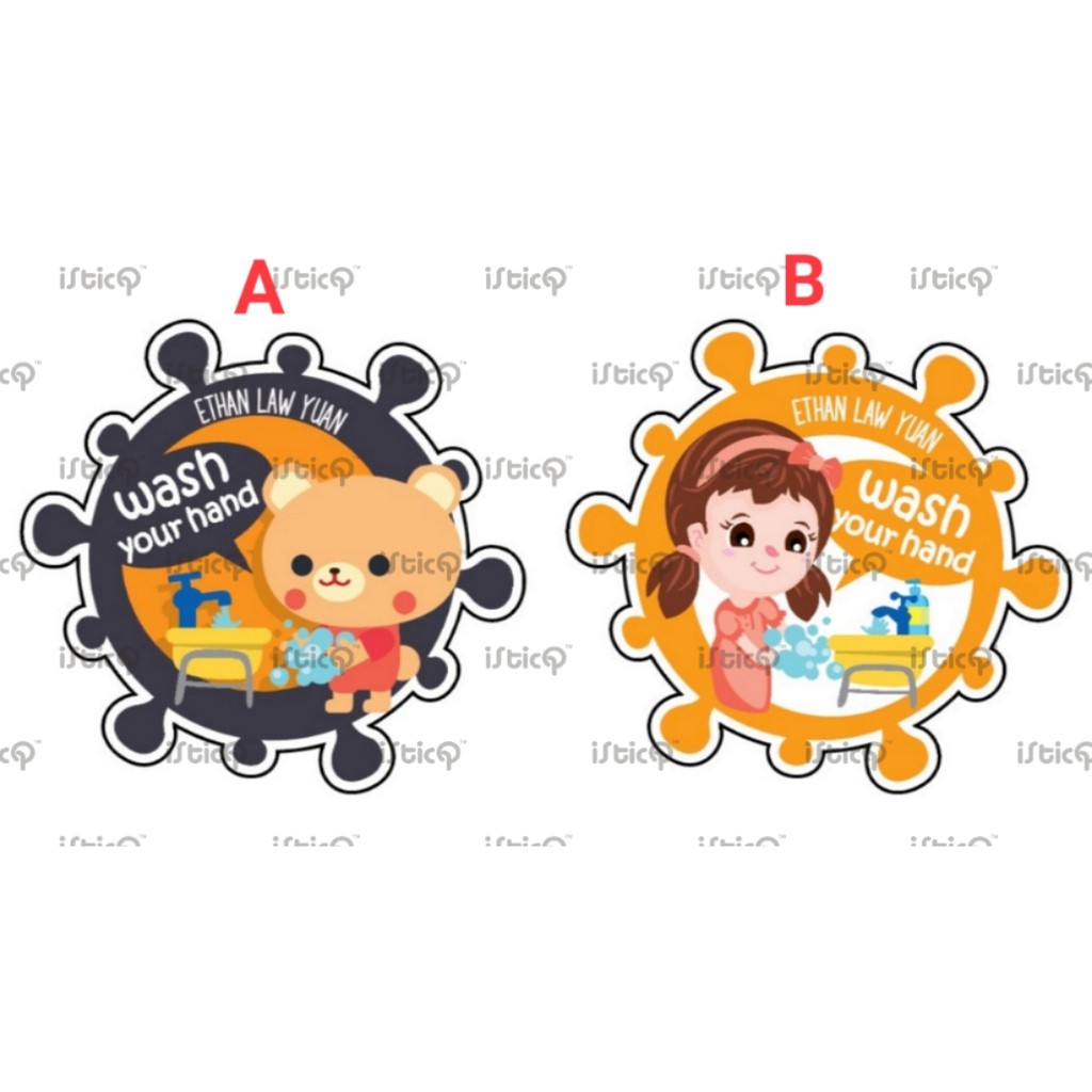 Kids Stickers Wash Hand Wear Mask Frequently Covid 19 Precaution ...