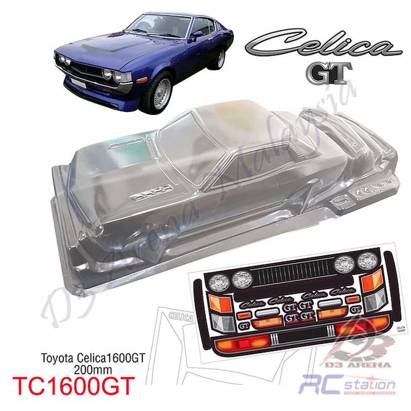 Team C Body Shell 1/10 Clear Body Toyota Celica 1600 GT (Width 200mm ...