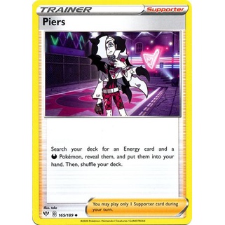 [Pokemon TCG Singles] Trainer Supporter : Piers - 165/189 - Uncommon ...
