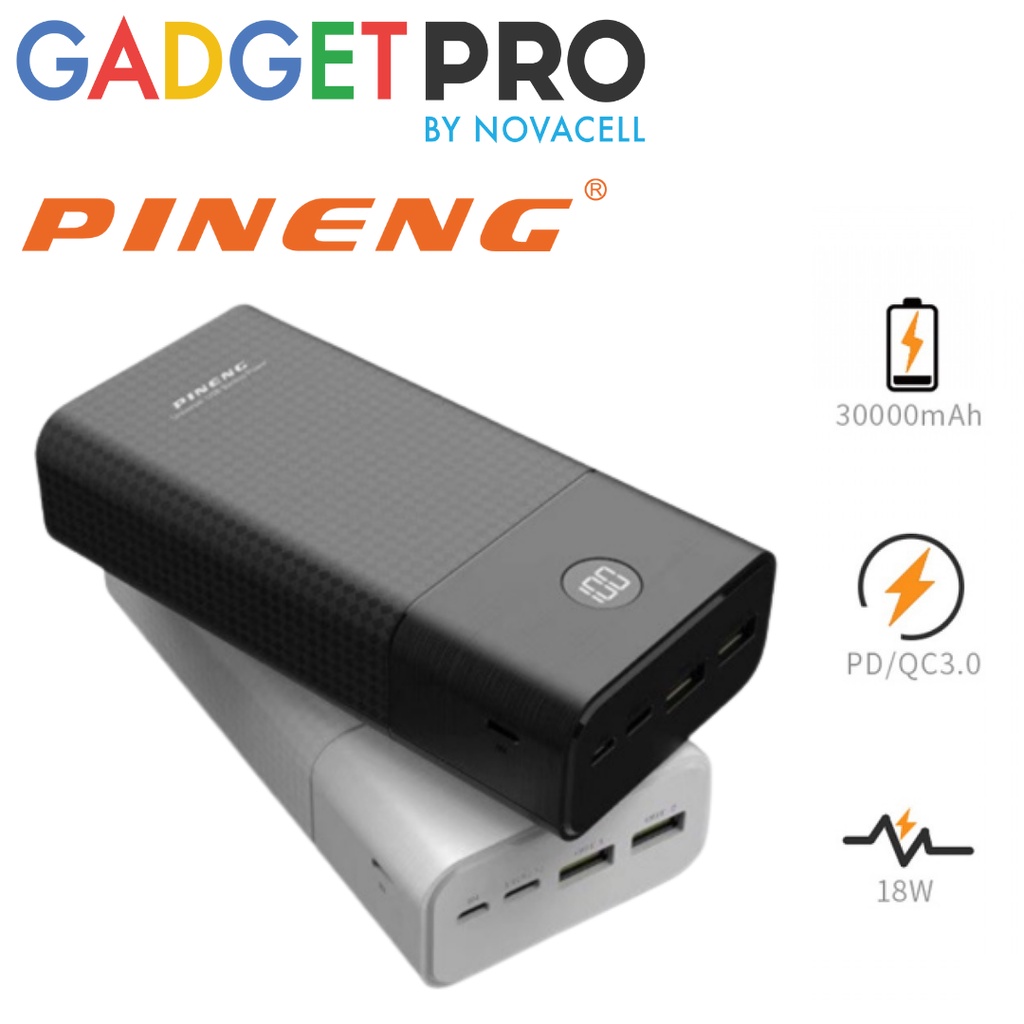 PINENG PN-899PD 30000mAh QC 3.0 / PD 3.0 Power Bank - Black | Shopee ...