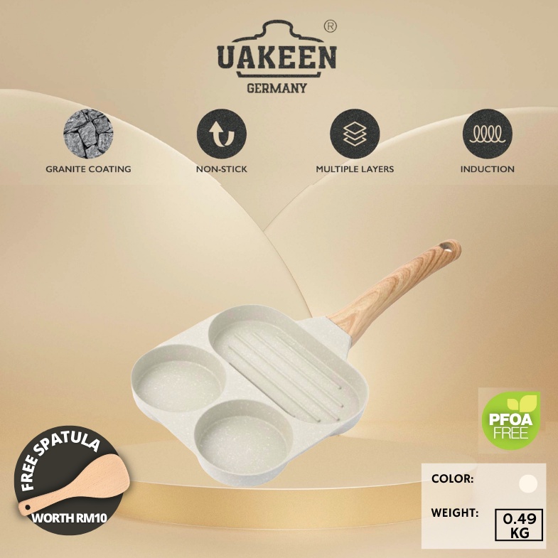 [UAKEEN GERMANY] 18Cm Die-Cast Granite Non-Stick Coating Breakfast Pan ...
