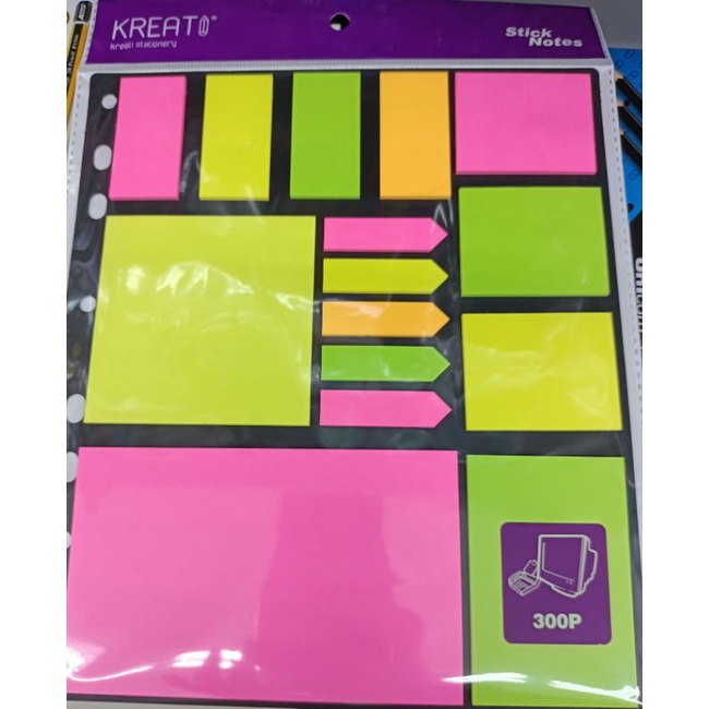 Kreati Colour Sticky Notes Set | Shopee Malaysia