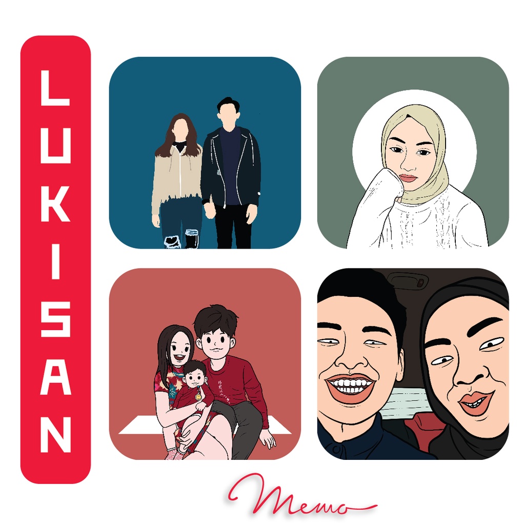 Portrait Drawing Lukisan Potret Custom Softcopy | Shopee Malaysia