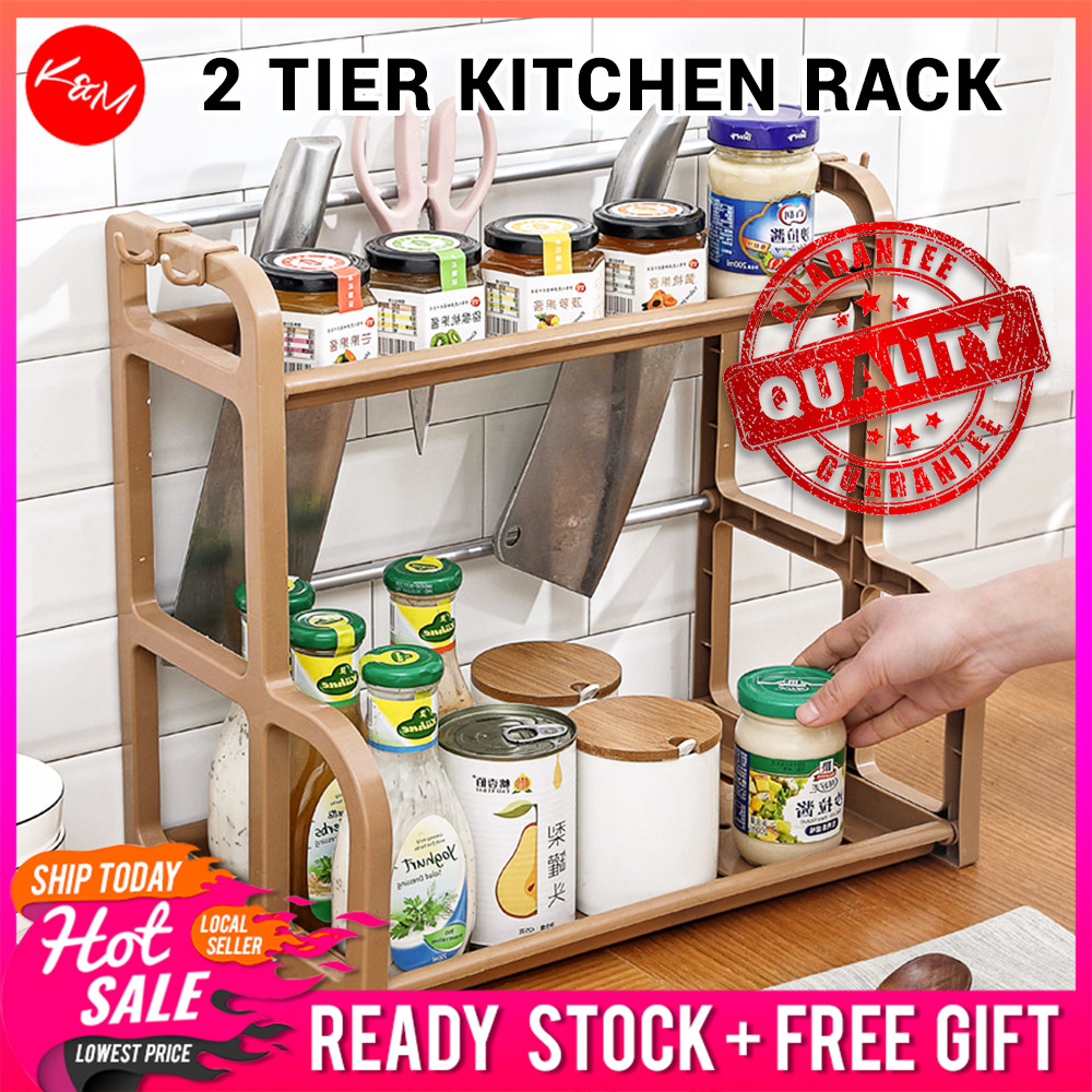 KM 2 Layer Kitchen Rack, 2 Layer Rack,Rak Dapur Kitchen Storage ...