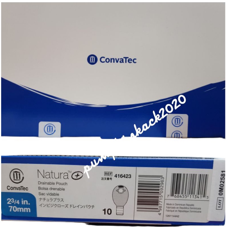 (REF 416423)Convatec Natura+ Drainable Opaque Pouch w/Filter ...