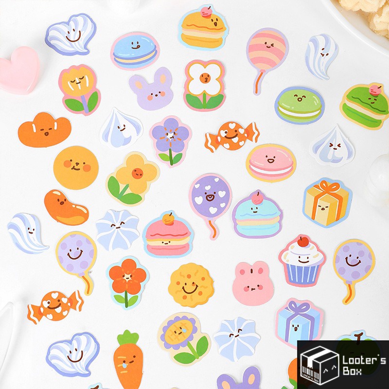 40 Pcs Cute Floral & Food Emoji Sticker Pack for Journal Planner ...