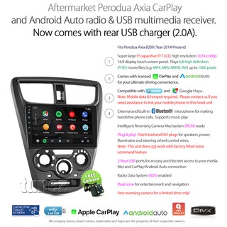 9" Perodua Axia Apple CarPlay Android Auto Car MP3 Player Radio MP3 MP4 ...