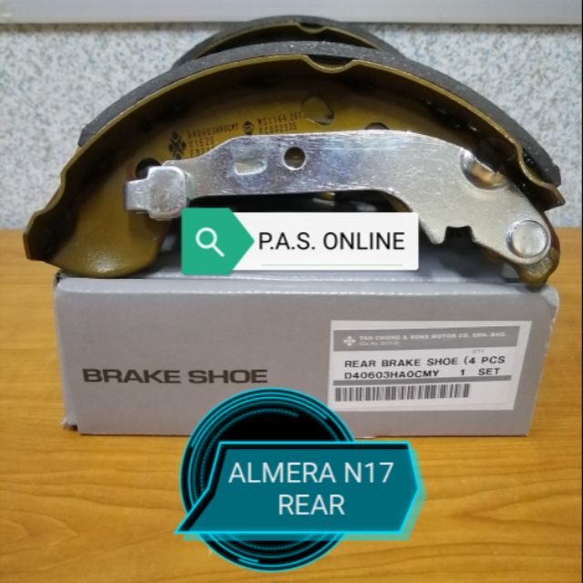 NISSAN ALMERA N17L REAR BRAKE SHOE D4060-3HA0C-MY N17 | Shopee Malaysia