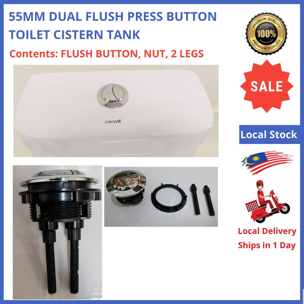38MM / 55MM DUAL FLUSH PRESS BUTTON TOILET CISTERN TANK ACCESSORIES ...