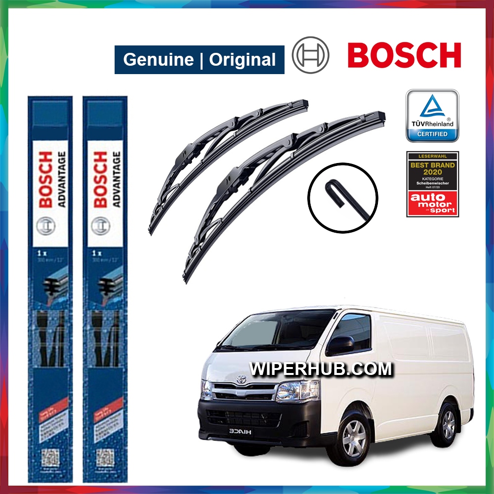 [ORIGINAL] Toyota Hiace Van 2005 - 2017 Bosch Advantage U-Hook Wiper Blade Windscreen (1SET ...