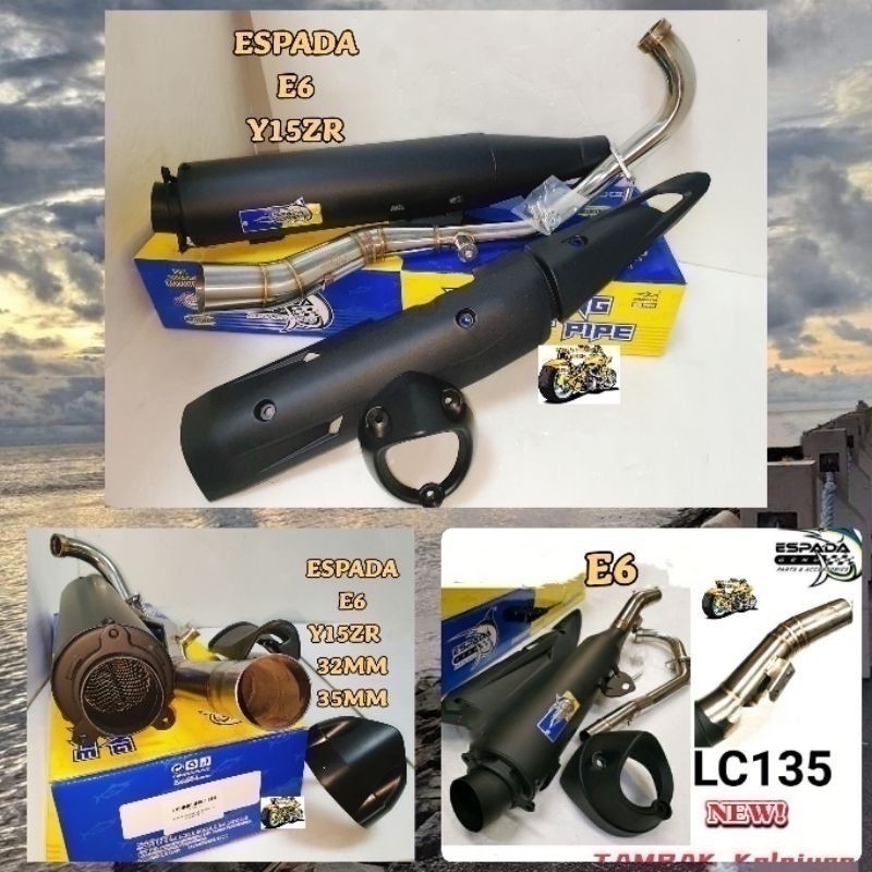 ESPADA OPEN EXHAUST PIPE RACING E6 Y15ZR/ LC135/ RS150/ SYM VF3I/ RSX150 | Shopee Malaysia