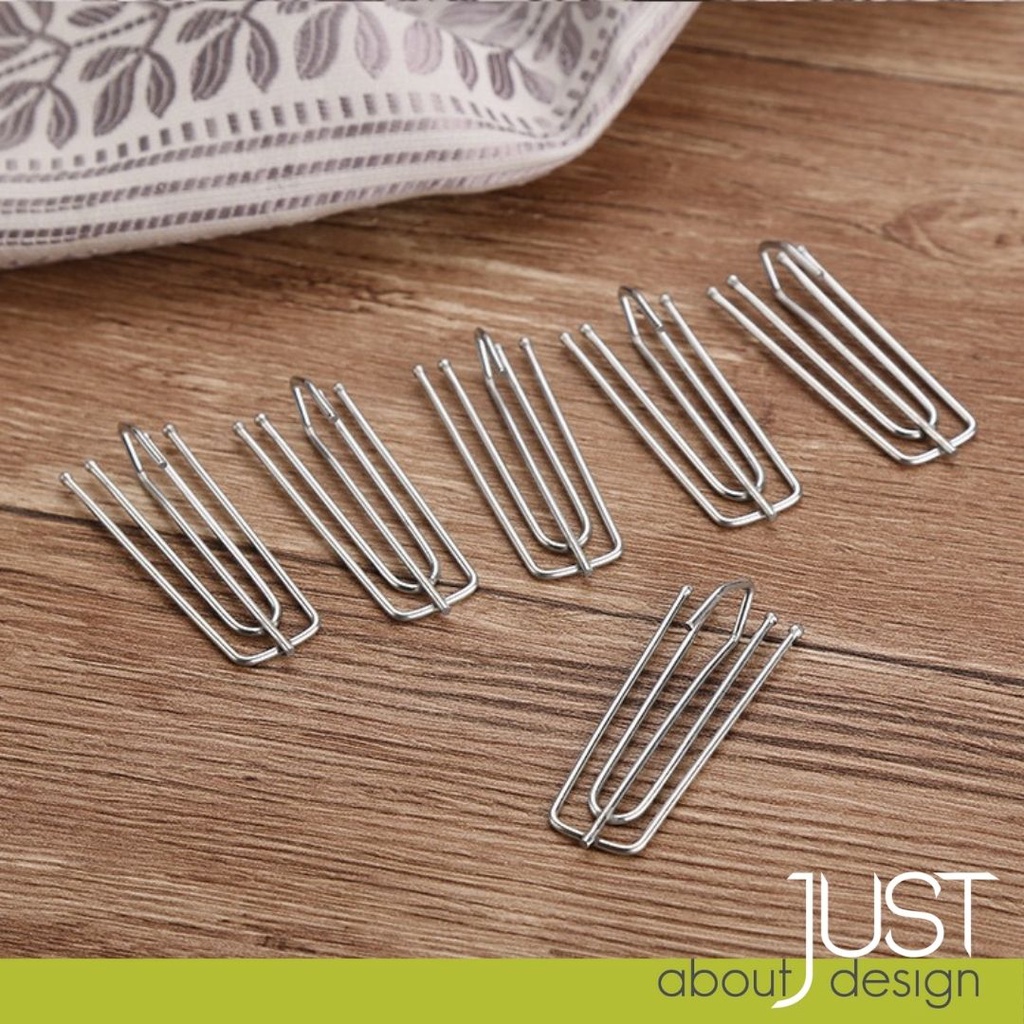 [RANDOM] 12pcs Curtain Hook Middle Hook Steel Deep Pinch Pleat 4 Prong ...