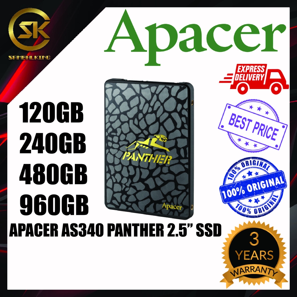 [READY STOCK] Apacer Panther AS340 2.5" SATA III SSD ( 120GB / 240GB ...