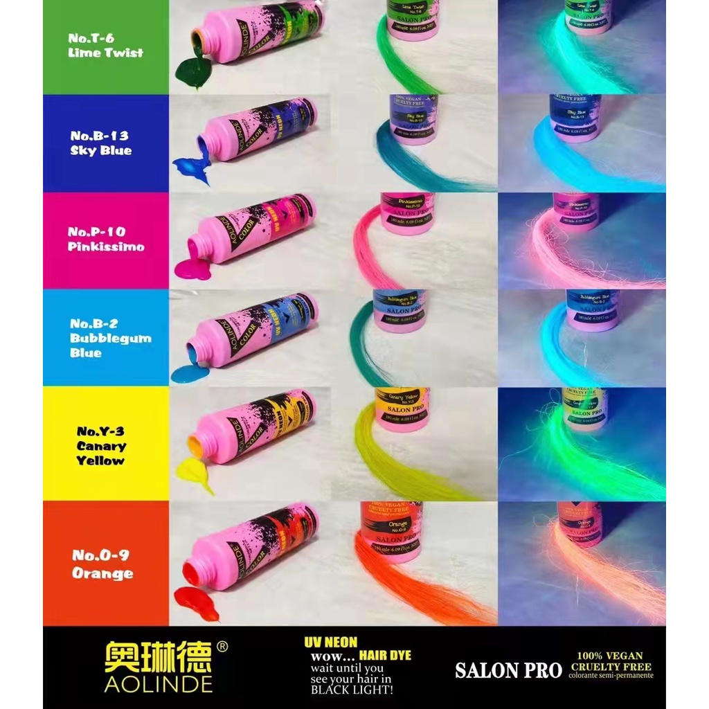 Aolinde Uv Hair Color Highlight Color Neon Hair Color 180ml | Shopee ...