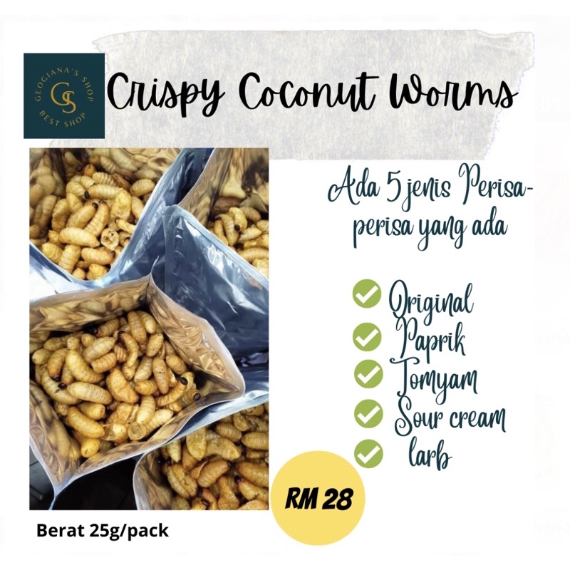 Crispy Cocunut Worms Crispy Ulat Mulong Keropok Ulat Sagu | Shopee Malaysia
