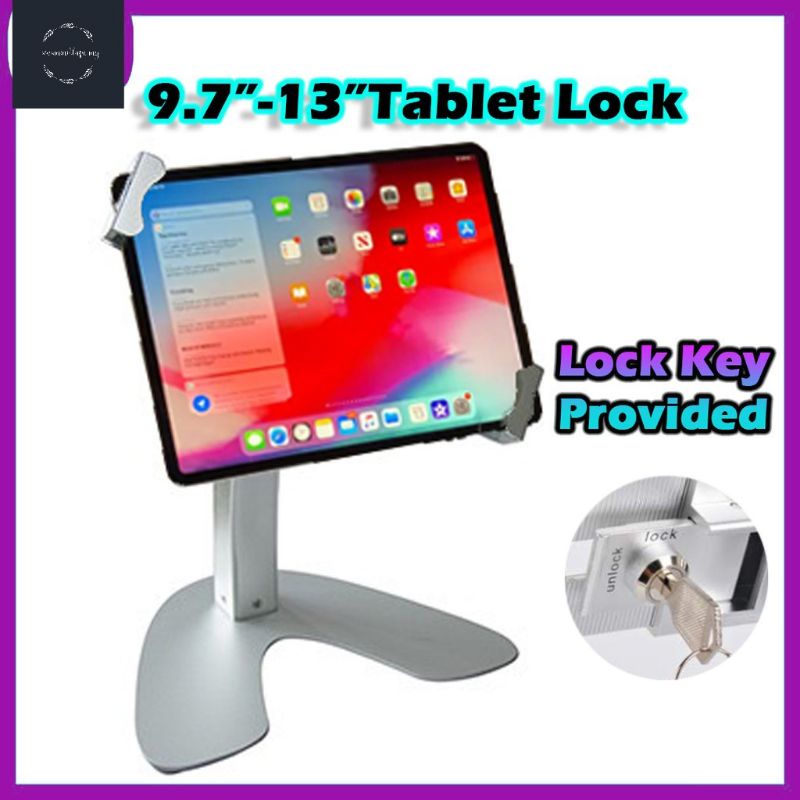 Tablet Lock Stand 10 inch Anti-theft 13" Tablet Holder with key Tablet ...