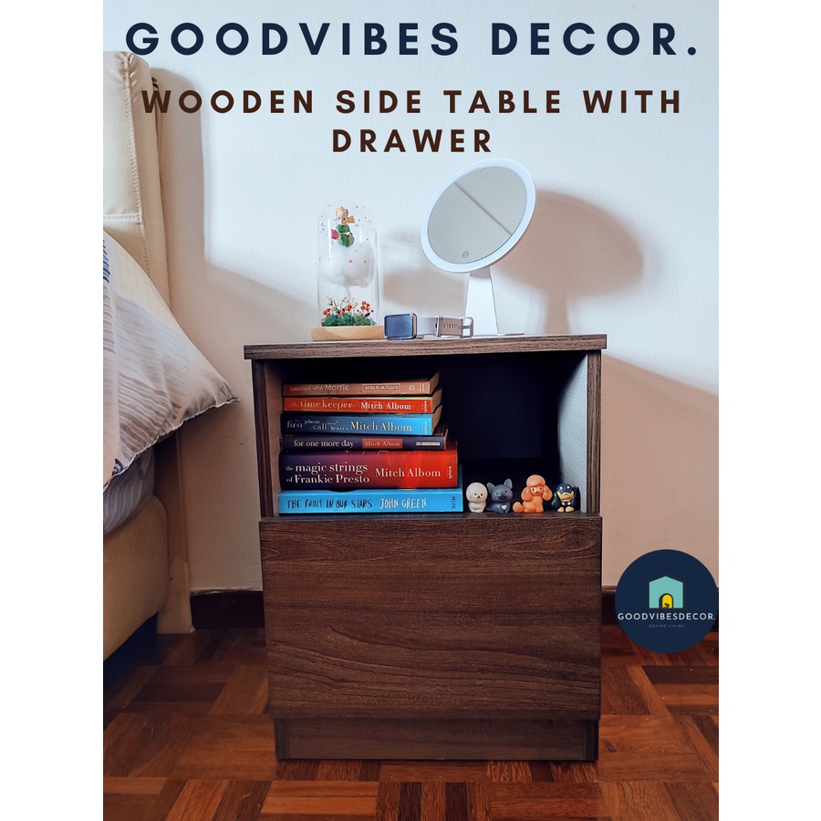 [ASSEMBLED] Side Table/Bedside Table/Living Room Cabinet with Drawer ...