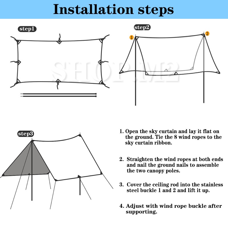 Ultralight Weight Flysheet Waterproof Groundsheet Camping Tarp Shelter Alas Tent Floor Sheet ...