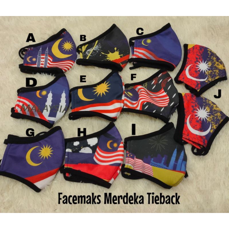 FACE MASK MERDEKA TIE BACK (BERTALI) | Shopee Malaysia
