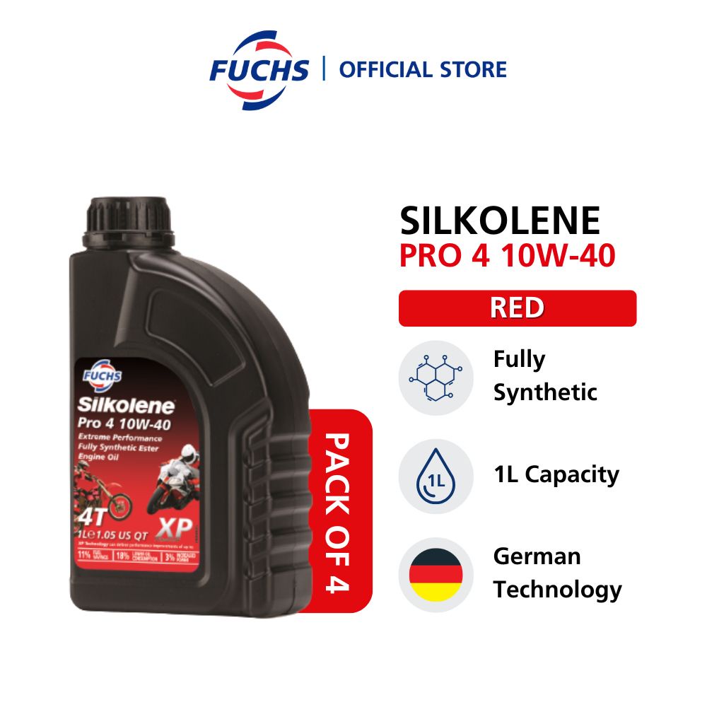 Silkolene Pro 10W40 Motorcycle Oil 4T Fully Synthetic Ester 1L Motorcycle Engine Oil Pro 4 XP ...