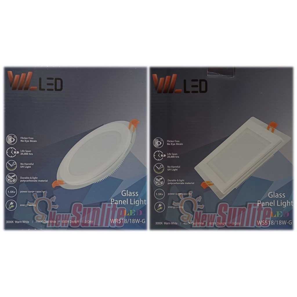 [READY STOCK] WL 18watt LED GLASS downlight (ROUND/SQUARE) (6500K ...