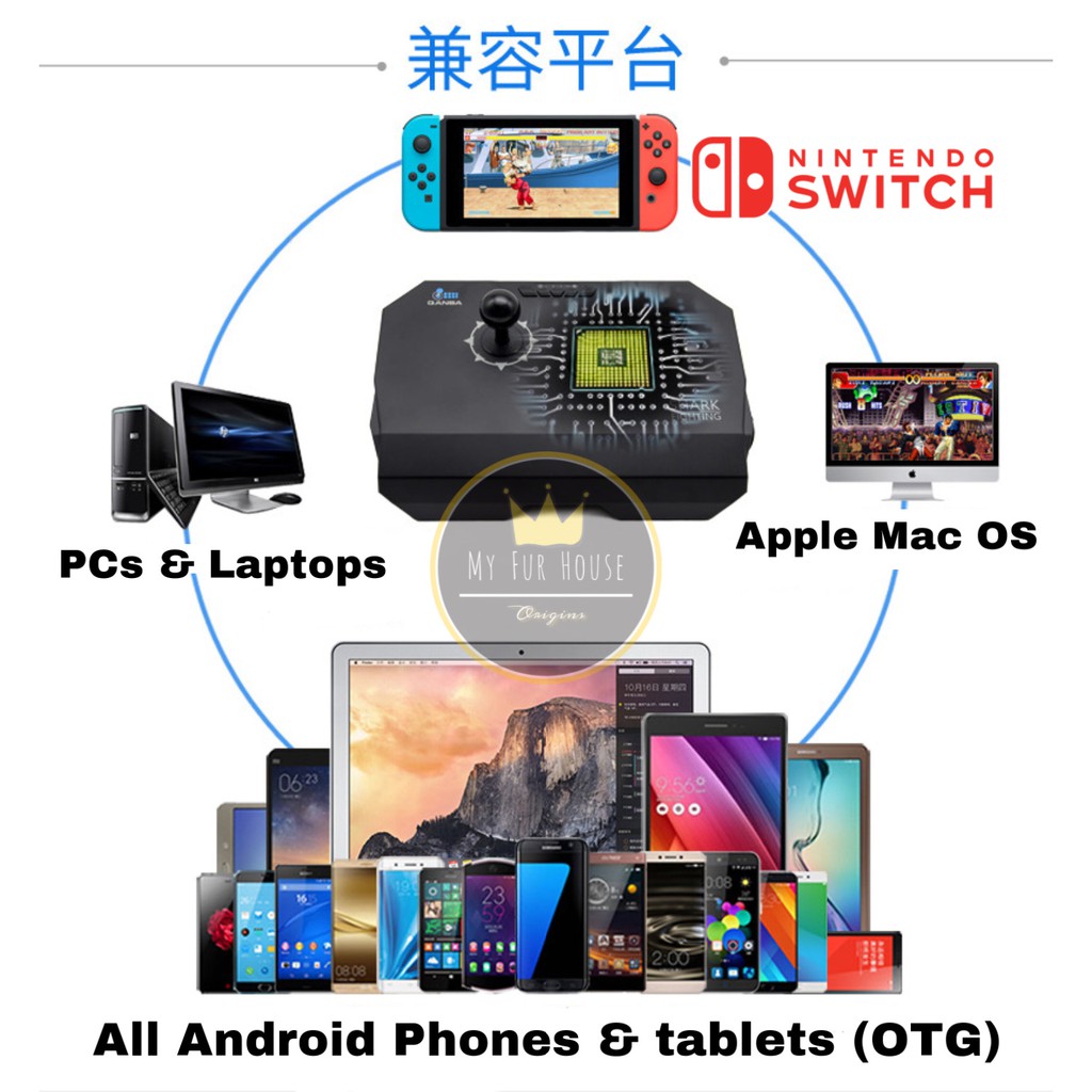 Genuine QANBA N1 Shark Bluetooth Wireless Arcade Joystick Controller ...