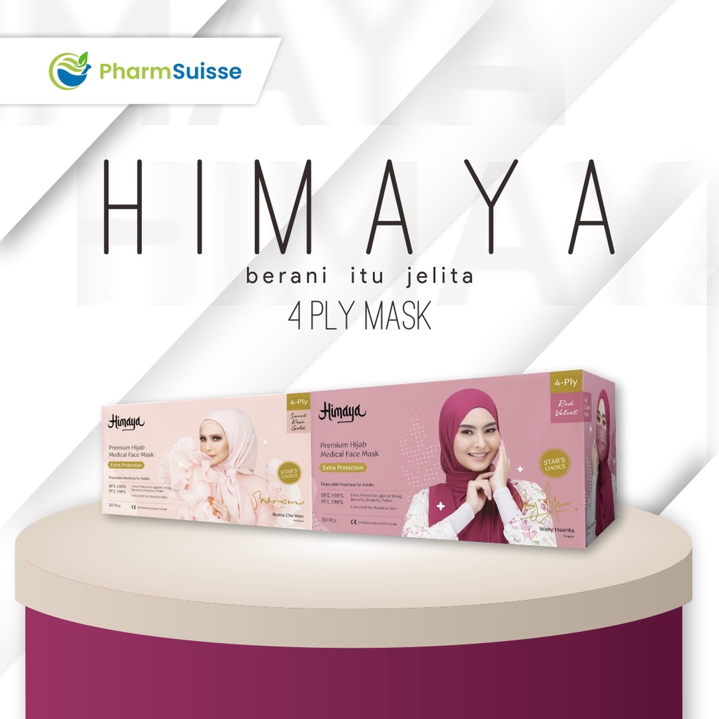 HIMAYA PREMIUM HIJAB MEDICAL 4 PLY FACE MASK HEADLOOP 50pcs | Shopee ...