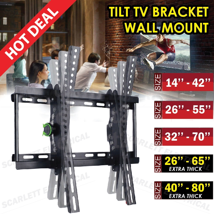 50KG Universal Adjustable TV Bracket Wall Mount Tilt / Braket TV Tahan ...