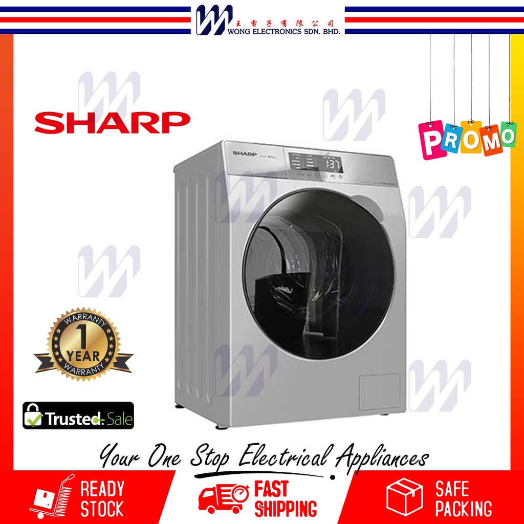 Sharp 8.5kg Front Load Washing Machine ESFK852EMW | Washer | Mesin ...