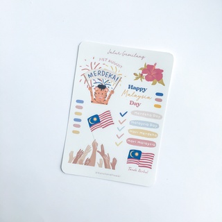 Jalur Gemilang Merdeka Sticker Sheet | Glossy Merdeka Sticker Sheet ...