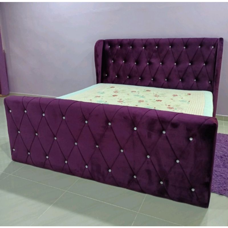 Katil divan chesterfield 2 panel size single queen king | Shopee Malaysia