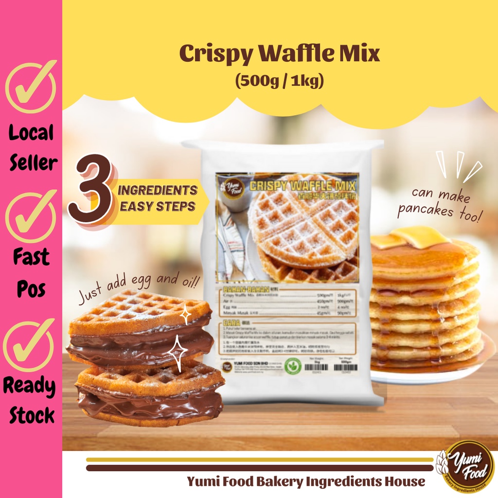 [READY STOCK] Crispy Waffle Mix/ Tepung Wafer/ Pancake Mix / Tepung ...