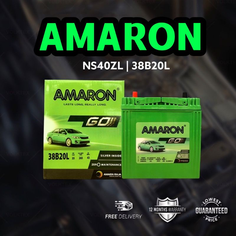 NS40 NS40ZL Battery AMARON Car Battery Myvi Battery Alza Battery Bateri ...