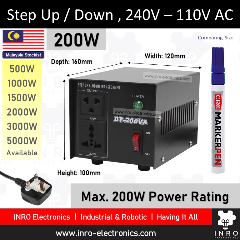 1 Order 1 Unit 200w 500w 1000w 2000w 3000w 5000w Step Up Step Down Transformer Ac 230v To