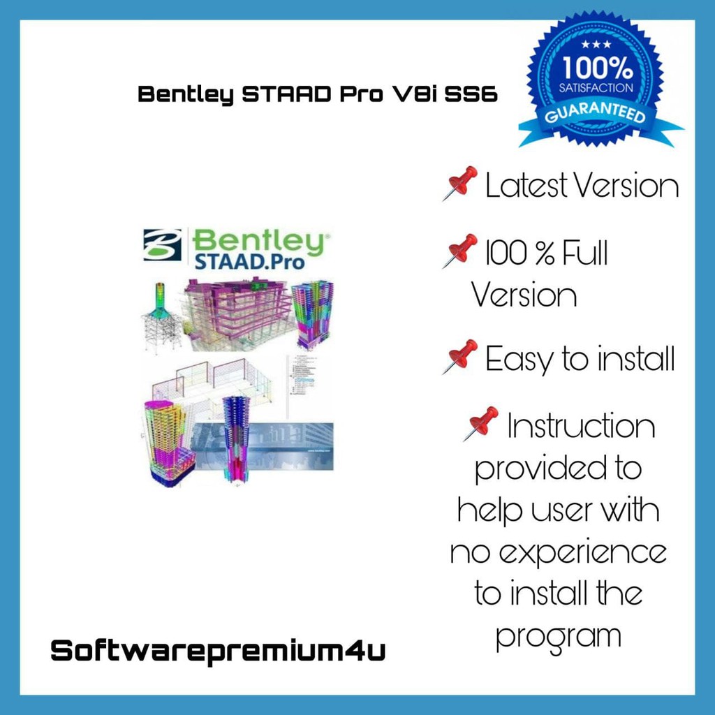 Bentley STAAD Pro V8i SS6 + Free Udemy Courses (STAAD Pro Certification Course(Concrete and ...