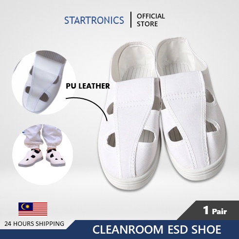 Cleanroom Shoe ESD Shoe Antistatic Shoe PVC 4 holes Kasut four eye ...