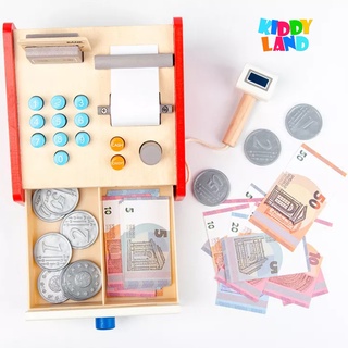 Wooden Cashier Machine Toy Role Play Educational Toy Pretend Play Cash ...