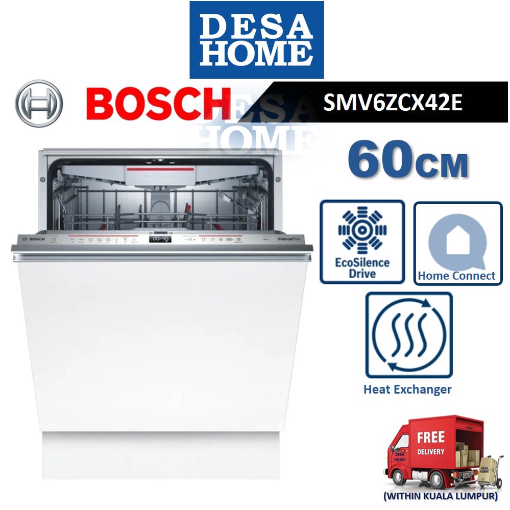BOSCH Fully-Integrated Built In Dishwasher (60cm) SMV6ZCX42E | Shopee ...