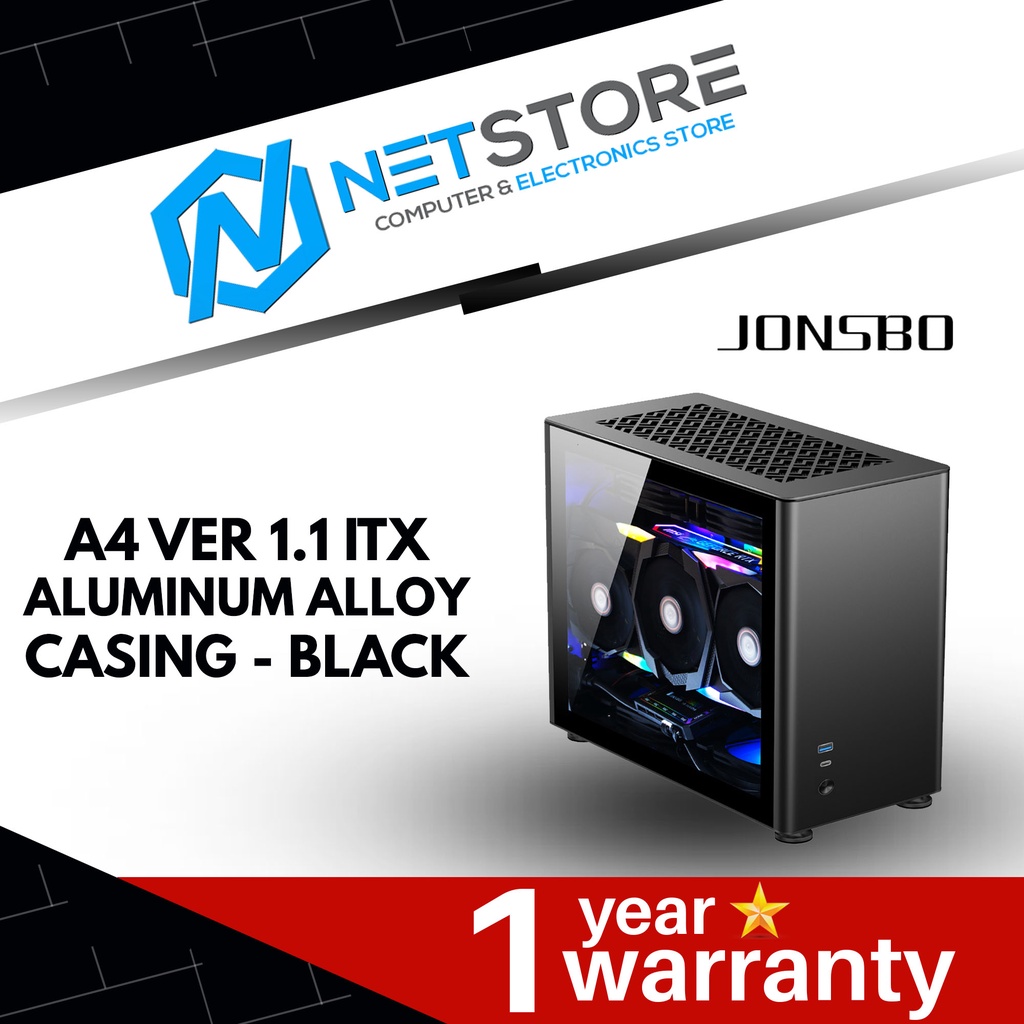 JONSBO A4 VER 1.1 ITX ALUMINUM ALLOY CASING - BLACK - J-CA-A4-BK ...