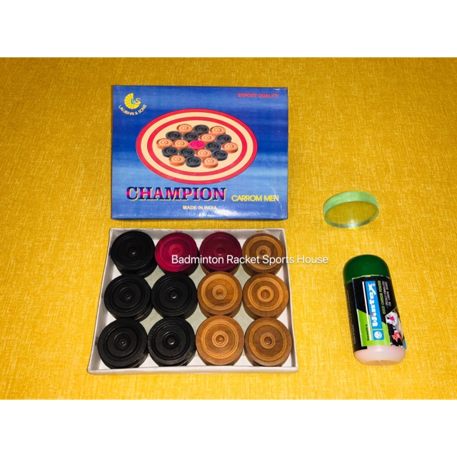Champion/ French Tournament Carrom men (3in1) Carrom Seed + Carrom ...
