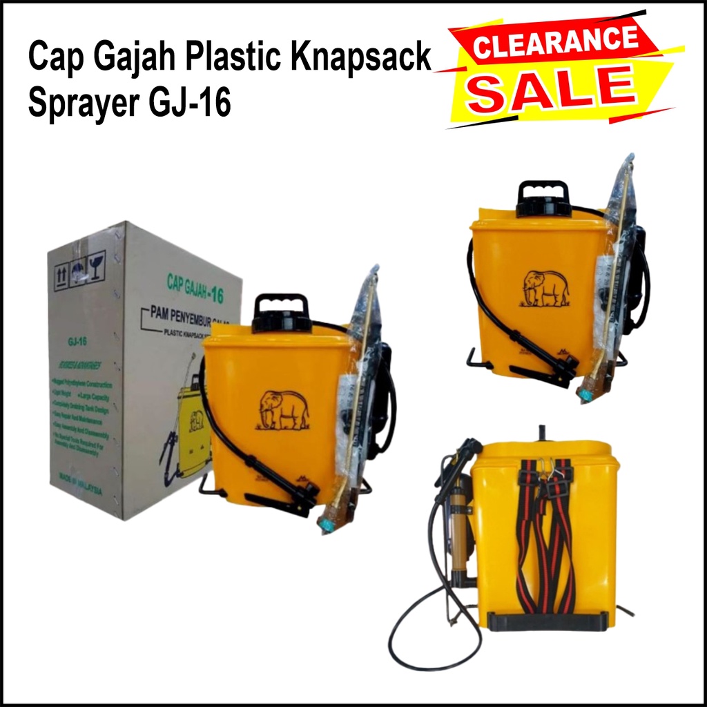 Cap Gajah Plastic Knapsack Sprayer 16 Liter GJ-16 | Shopee Malaysia