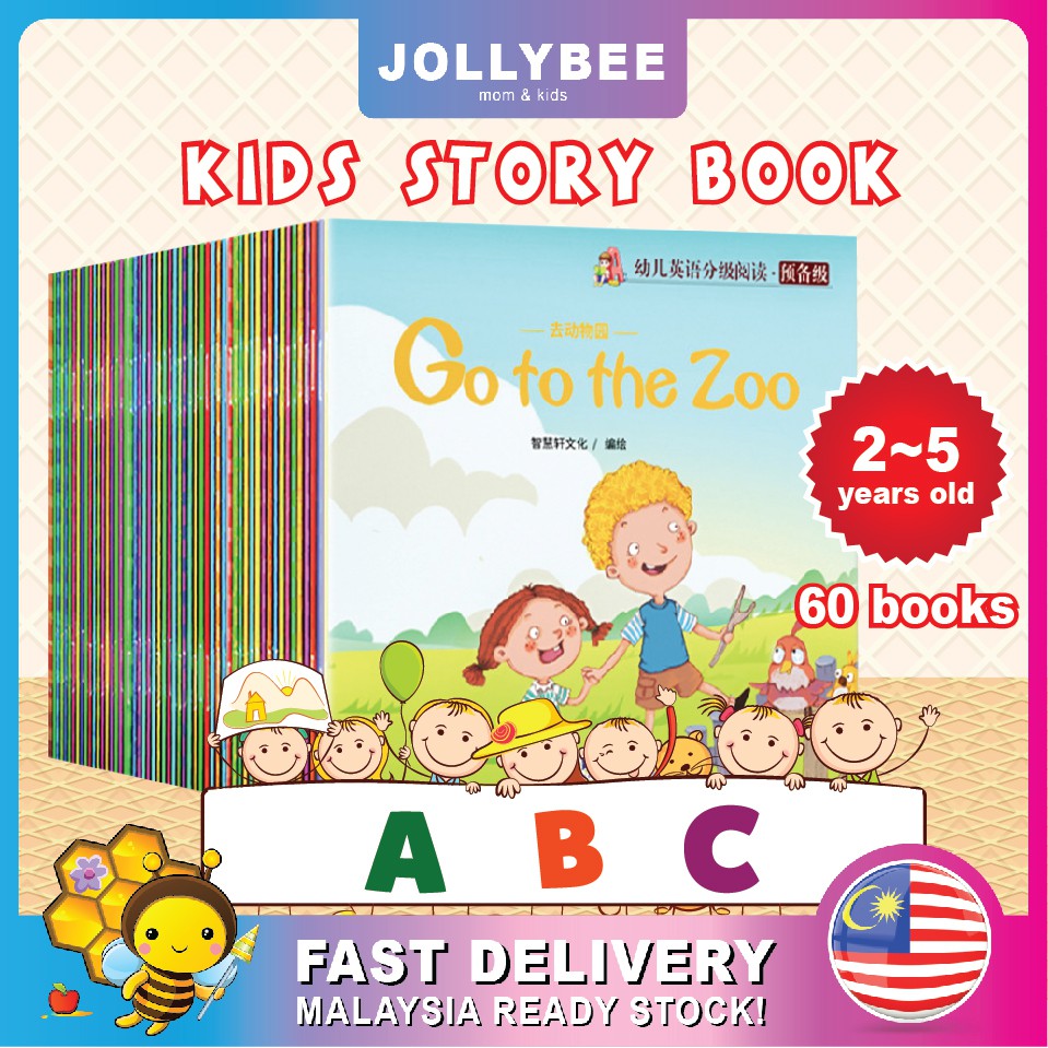 Jollybee 60 Books English Early Learning Buku Cerita Children Age 2-5 ...
