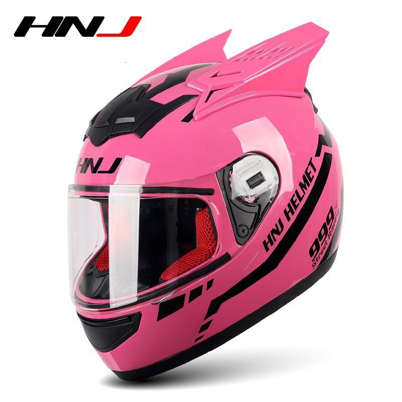 HNJ motorcycle full face helmet with horn motors visor open face ...