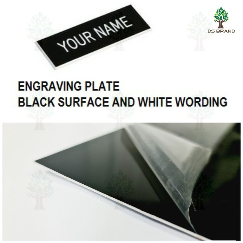 Engraving Name Tag Plate. A4 Size ( Black Surface and White Wording ...